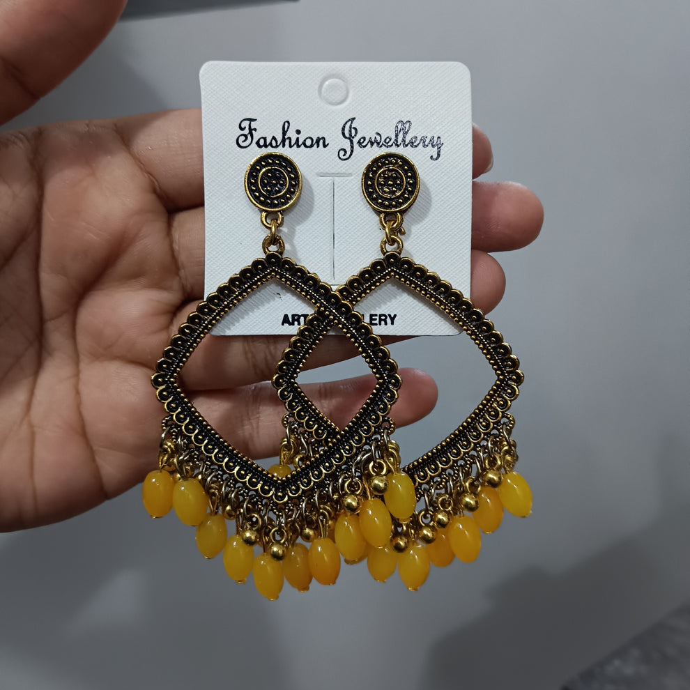 Jhumka design 70 Rhombus Yellow – theo_artsoul